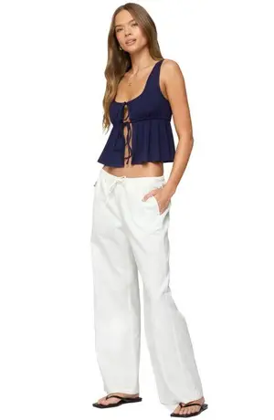 EDIKTED Alesia Tie Front Crop Tank