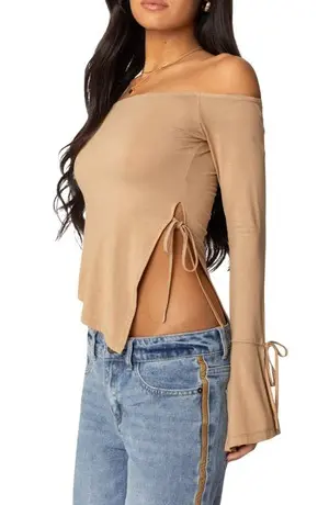 EDIKTED Asymmetric Top With Side Ties