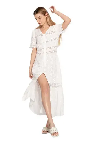 BELLE & BLOOM Lace Trim Midi Dress
