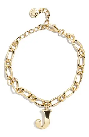 Baublebar Annika Initial Bracelet Gold - J