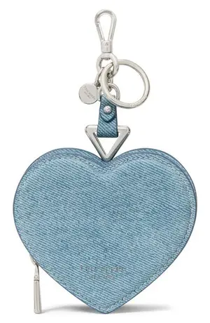 Kate Spade New York Liv Denim Suede Heart Coin Purse - Blue Multi