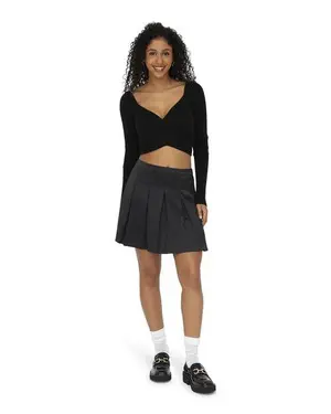Black Pleated Tennis