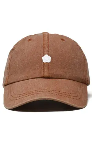 DALIX Lil Flower Dad Cap - Washed Orange