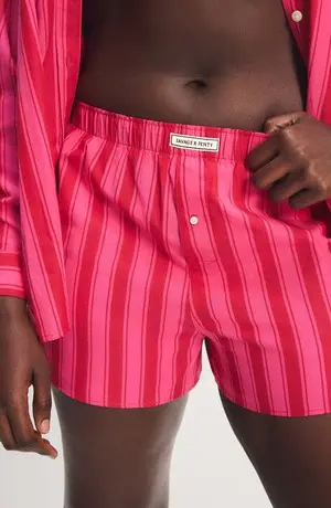 SAVAGE X FENTY Kickback Casuals Pajama Boxers - Fuchsia Pink/red Let