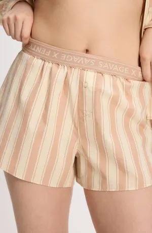 SAVAGE X FENTY Kickback Casuals Pajama Boxers - Lowlit Beige/sienna