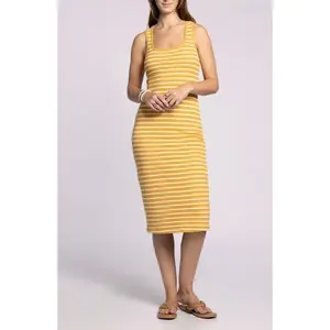 THREAD & SUPPLY Jenna Stripe Tank Dress - Yellow White