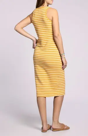THREAD & SUPPLY Jenna Stripe Tank Dress - Yellow White
