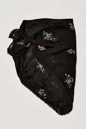 Free People Annabelle Embroidered Sheer Scarf