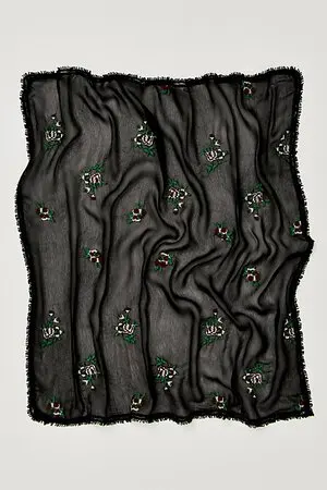Free People Annabelle Embroidered Sheer Scarf