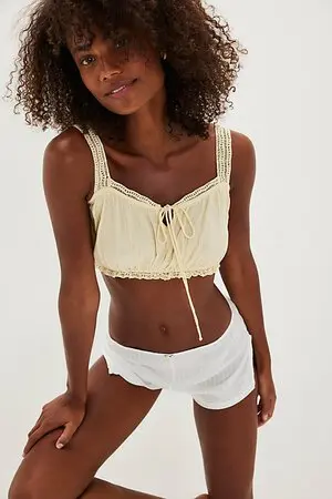 Free People Staying Local Blouson Top - Custard Vanilla
