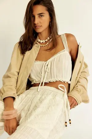 Free People Staying Local Blouson Top Ivory
