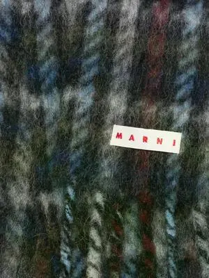 Marni Logo-patch Scarf - Blue
