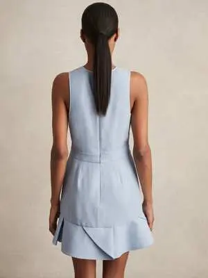 REISS Ashley Structured Ruffle-hem Mini Dress