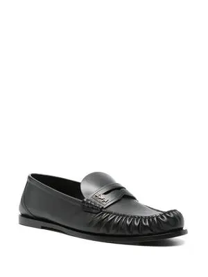 Saint Laurent Leather Loafers - Black