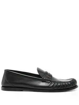 Saint Laurent Leather Loafers - Black