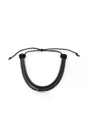 Saint Laurent Leather Bracelet - Black