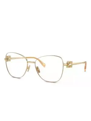 Miu Miu Cat-eye Frame Glasses - Gold