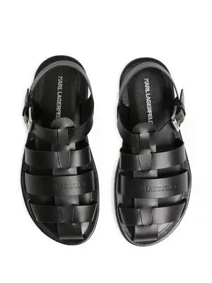 Karl Lagerfeld Leather Caged Sandals