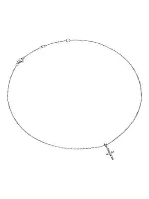 David Yurman Cable Cross Pendant Necklace - Silver