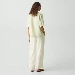 Theory Relaxed Pull-on Pant In Satin Crepe - Rice