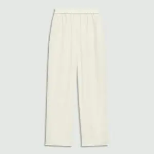 Theory Relaxed Pull-on Pant In Satin Crepe - Rice
