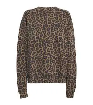 ANINE BING Miles Leopard Print Sweatshirt - Brown