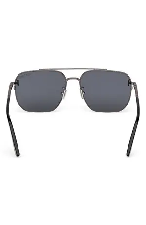 TOM FORD 61mm Navigator Sunglasses - Gunmental Black / Smoke