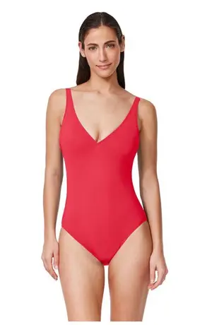 GOTTEX V-neck One Piece - Coral