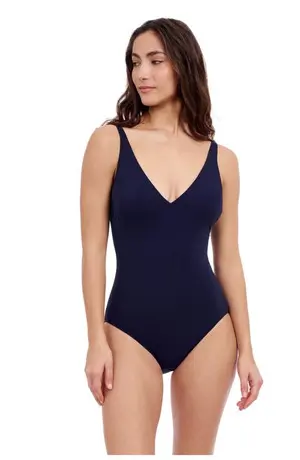 GOTTEX V-neck One Piece - Navy