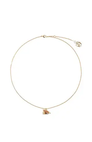 Burberry Fox Charm Necklace - Gold/red/silver/clear