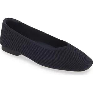 Vivaia Margot 2.0 Square-toe V-cut Flats - Navy
