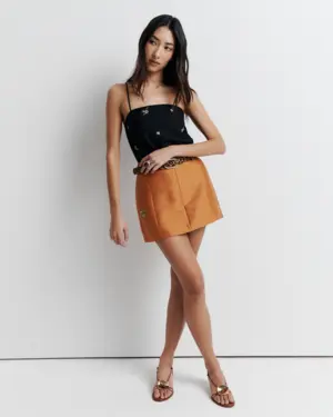 ROMY Mini Skirt With Floral Embroidery