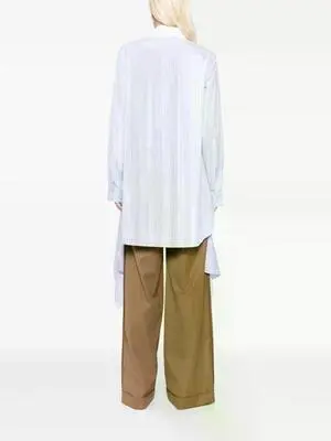Monse Cascade Front Shirt Dress - Blue