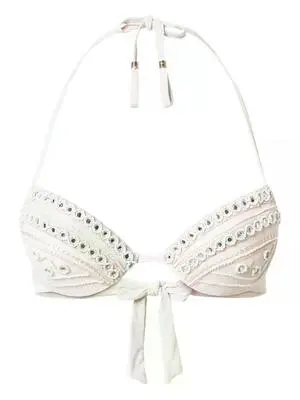 TWINSET Embroidered Bikini Top - Neutrals