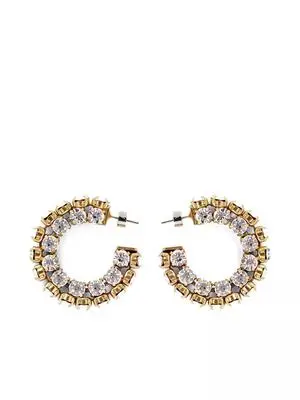 AREA Crystal Hoop Earrings - Gold