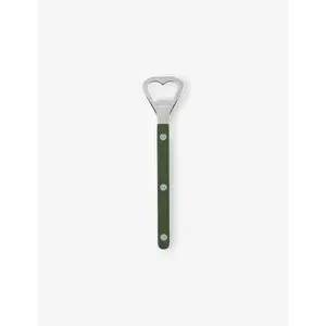 SABRE Engraved Stainless-steel Teak Bottle Opener - Green