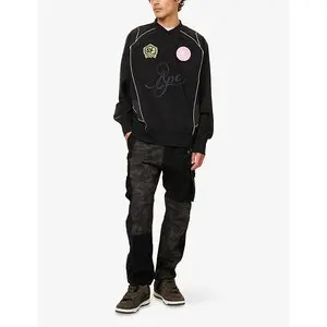 A BATHING APE Multi Logo Relaxed-fit Woven Sweatshirt