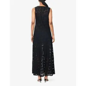 Dissh Loula Lace-Embroidery Stretch-Woven Midi Dress - Black | Editorialist
