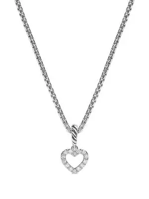 David Yurman Micro Pavé Open Heart Diamond Necklace