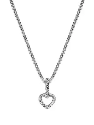 David Yurman Micro Pavé Open Heart Diamond Necklace