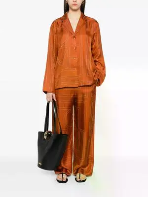 TOTEME TOTEME Monogram Silk Pajama Bottoms Orange