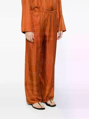 TOTEME Monogram Silk Pajama Bottoms - Orange