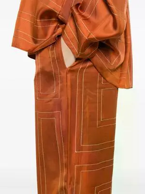 TOTEME Monogram Silk Pajama Bottoms - Orange