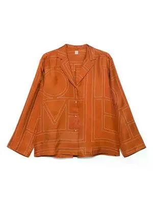 TOTEME Monogram-pattern Silk Shirt - Orange