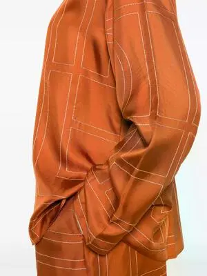 TOTEME Monogram-pattern Silk Shirt - Orange