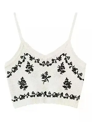 TWINSET Embroidered Crop Top