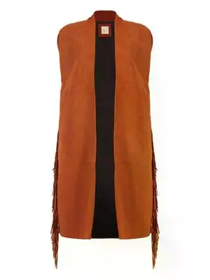 PAULA Embroidered Suede Gilet