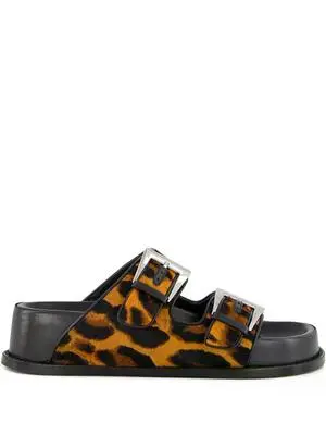Paris Texas Leopard-print Flat Sandals