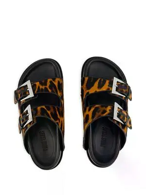 Paris Texas Leopard-print Flat Sandals