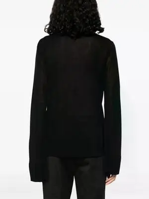TOTEME Knitted High Neck Top - Black